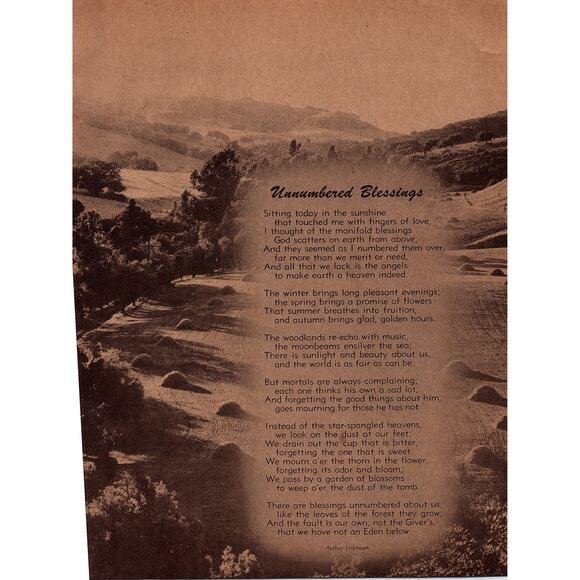 None and/or Unknown | Other | Unnumbered Blessings 95s Poem Retro ...